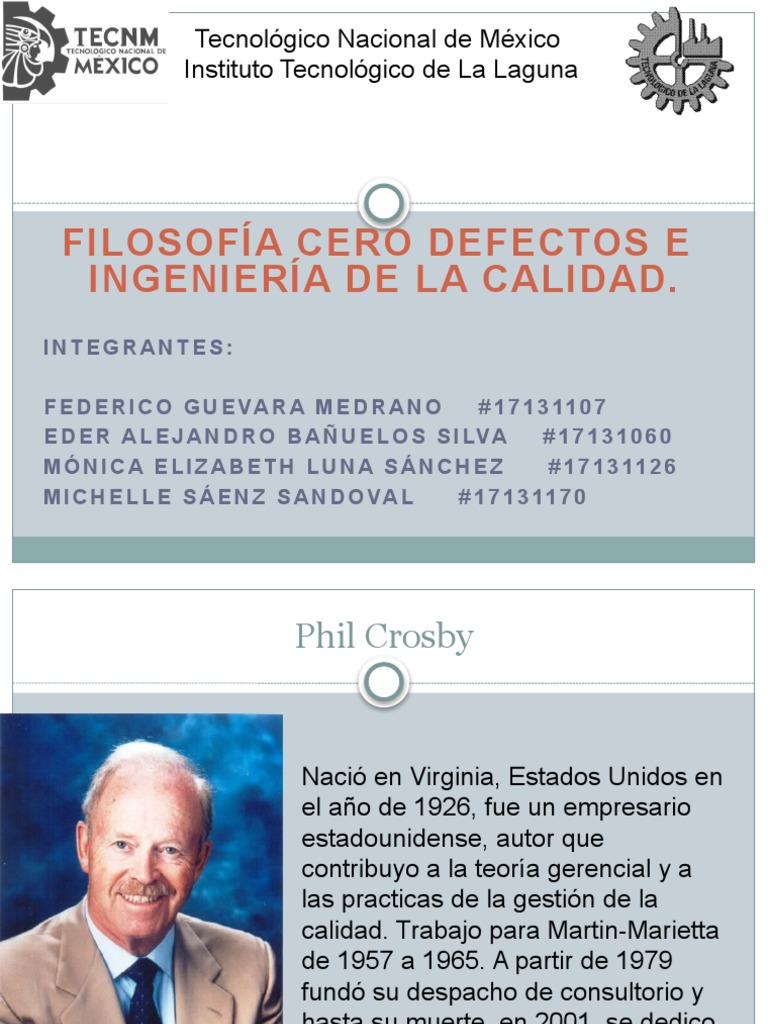 Filosofía Cero Defectos y Calidad | PDF | Calidad (comercial) | Diseño