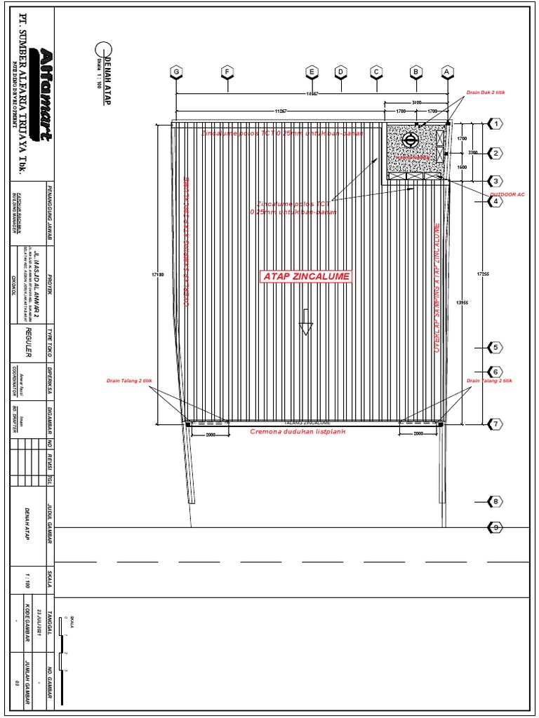 Contoh Layout Bangunan Sipil Untuk Minimarket | PDF