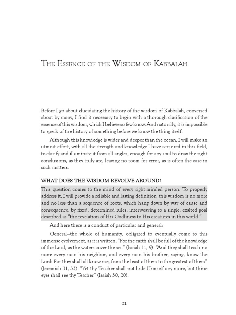 Essence of Kabbalah Explained | PDF | Kabbalah | Religious Belief And ...