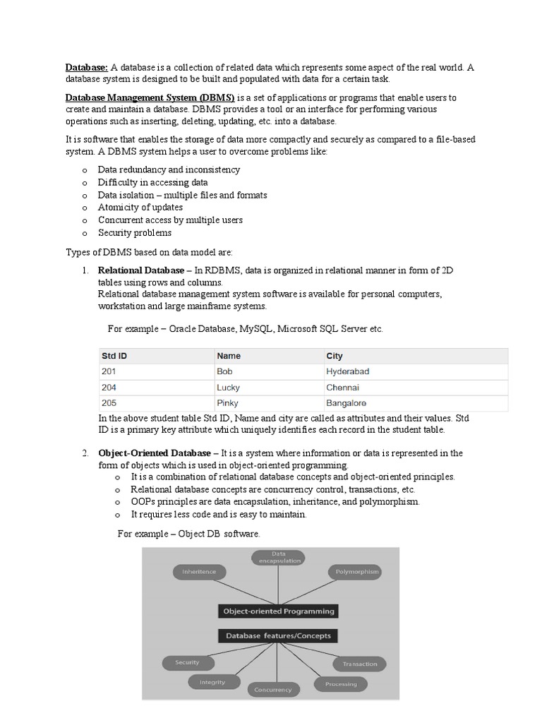 Dbms Notes Pdf Relational Database Databases