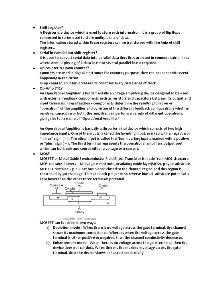 Vlsi Notes Download Free Pdf Field Effect Transistor Mosfet