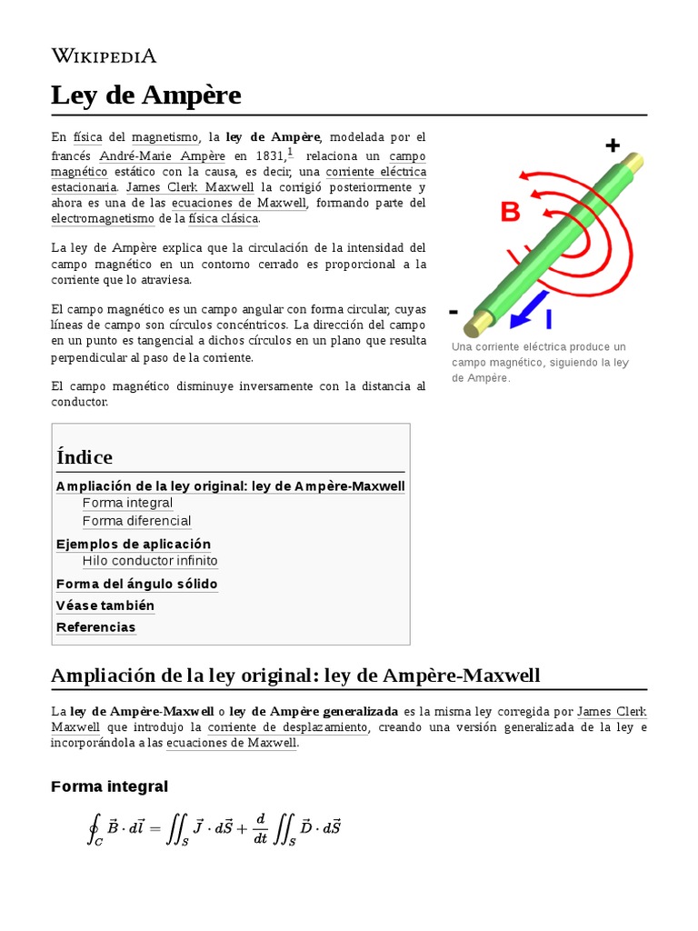 Ley de Ampère | PDF | Matemáticas | Cantidades fisicas