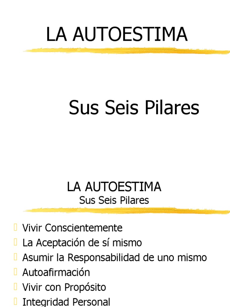 La Autoestima 6 Pilares | PDF | Autoestima | Comportamiento