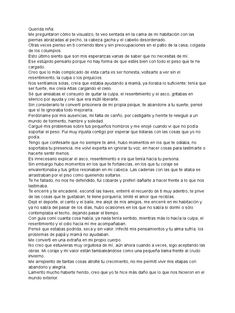 Carta A Mi Niña | PDF | Amor