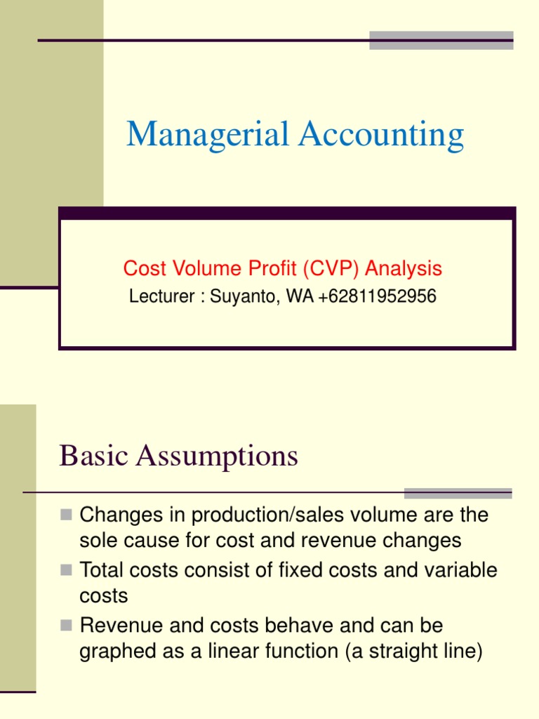 Managerial Accounting: Cost Volume Profit (CVP) Analysis | PDF | Cost Accounting | Revenue