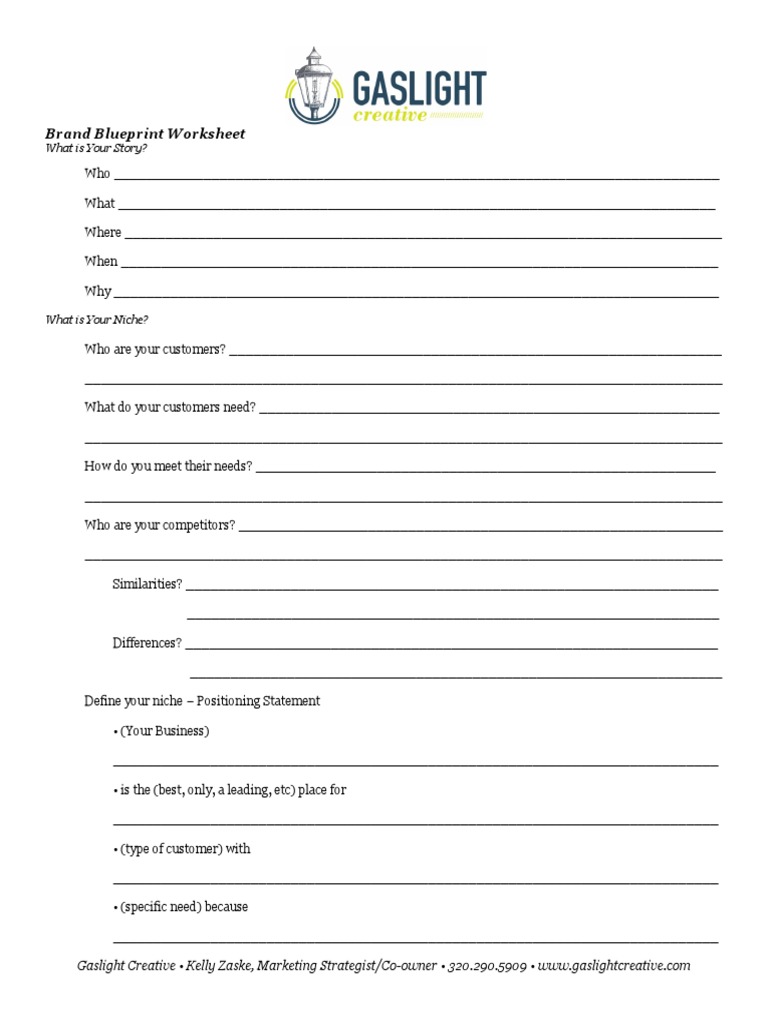 Brand Blueprint Worksheet | PDF