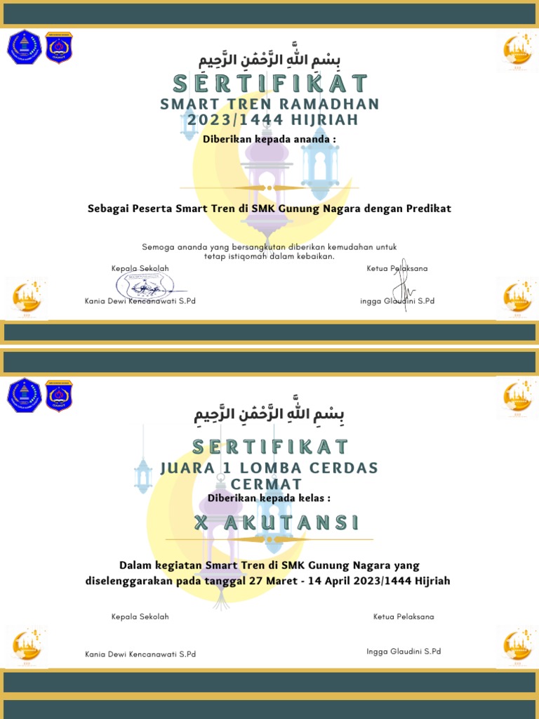 Sertifikat Smarttren | PDF