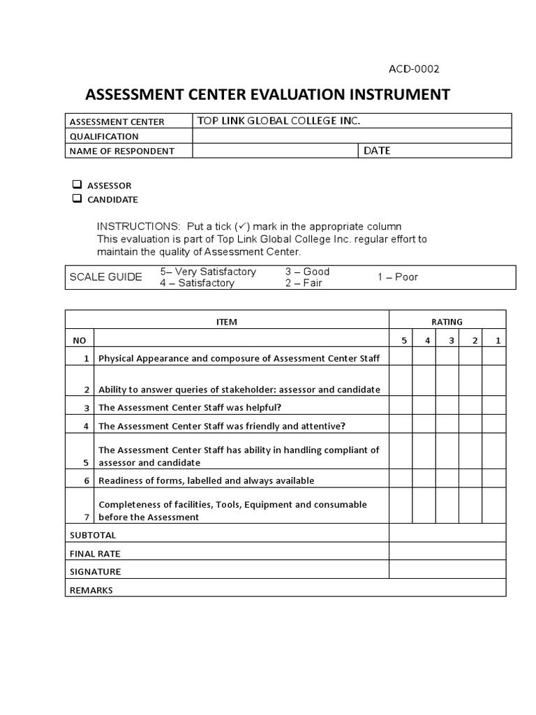 Evaluation Assessment | PDF
