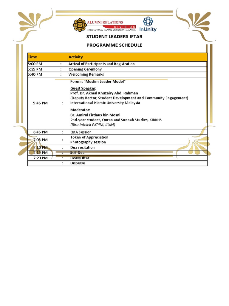 Programme Schedule | PDF