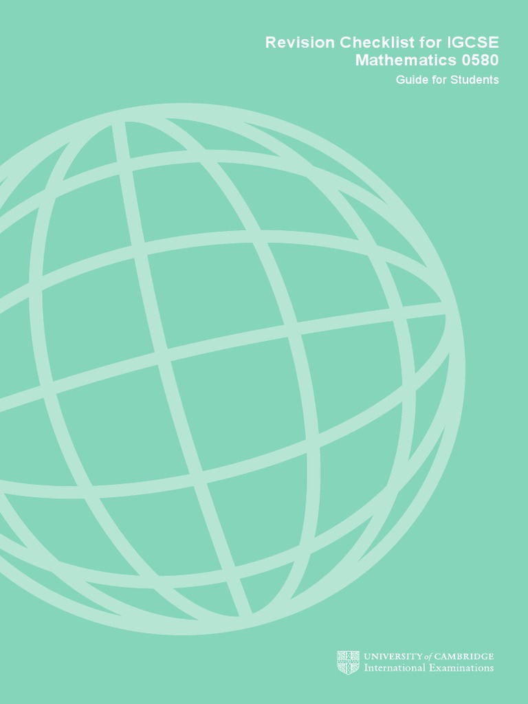 Revision Checklist For Igcse Mathematics 0580 Final Pdf Circle