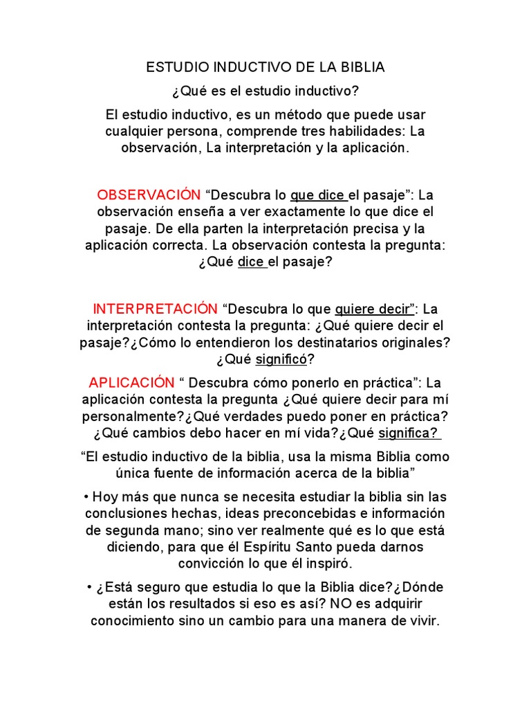 Observación | PDF | Razonamiento inductivo | Biblia