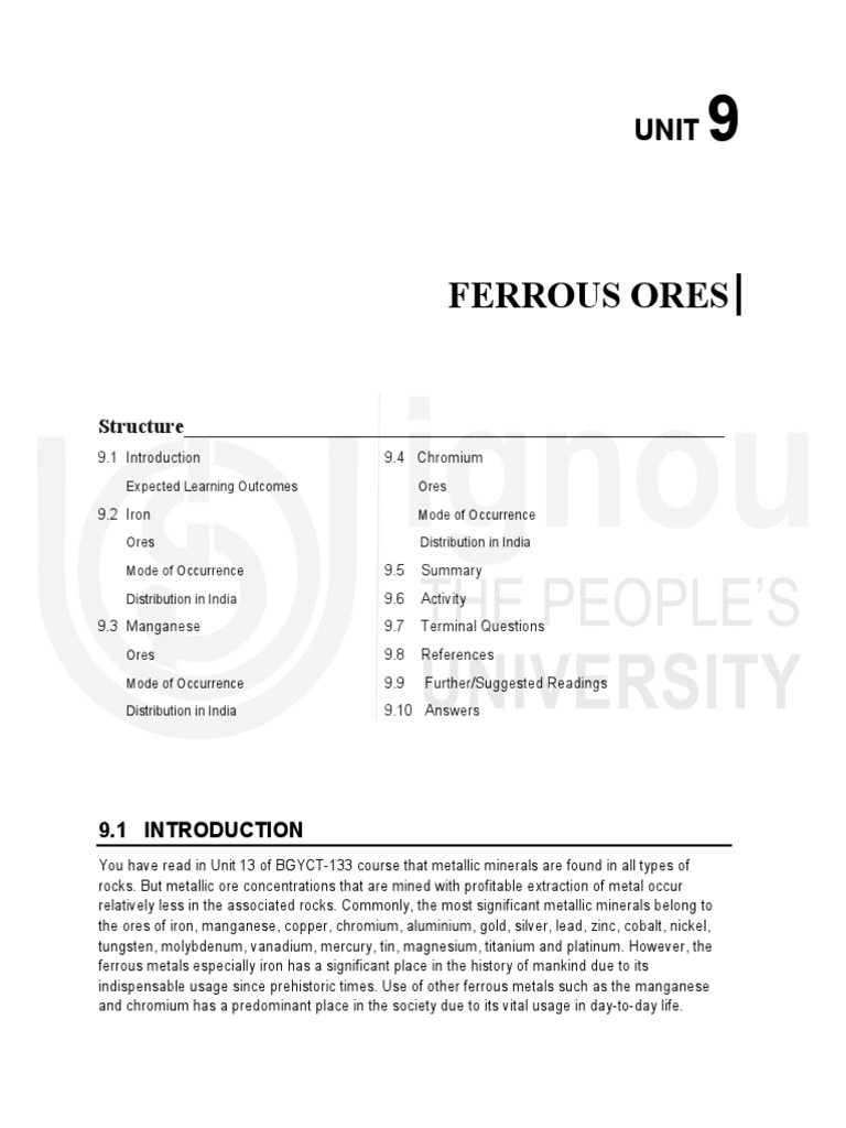 Origin of Iron Ores | PDF | Minerals | Chromium