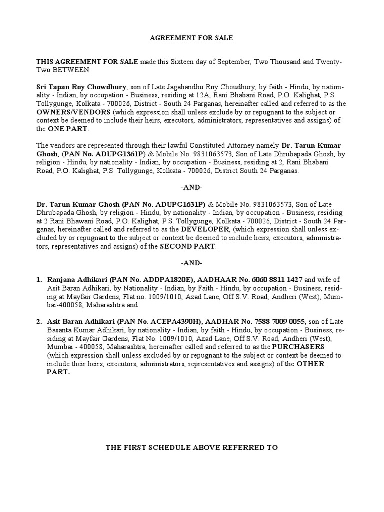 Agreement For Sale | PDF | Sanitary Sewer | Bathroom