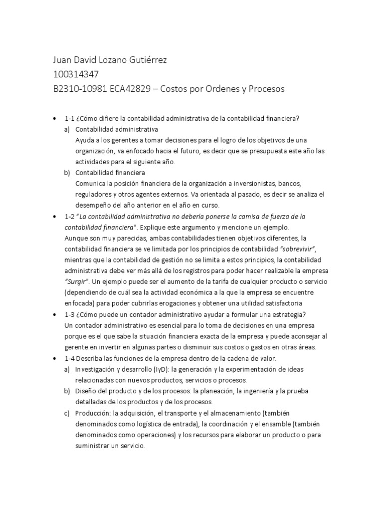 Capitulo 1 - Costos de Horngren | PDF | Contabilidad | Planificación
