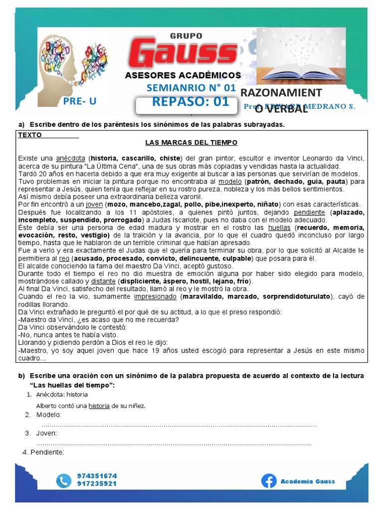 Repaso RV Refuerzo Escolar 1 y 2 | PDF