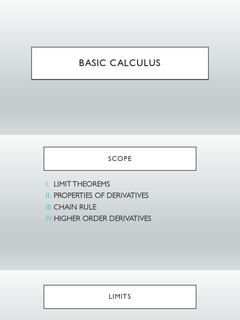 Basic Calculus: Limits and Derivatives | PDF | Function (Mathematics ...