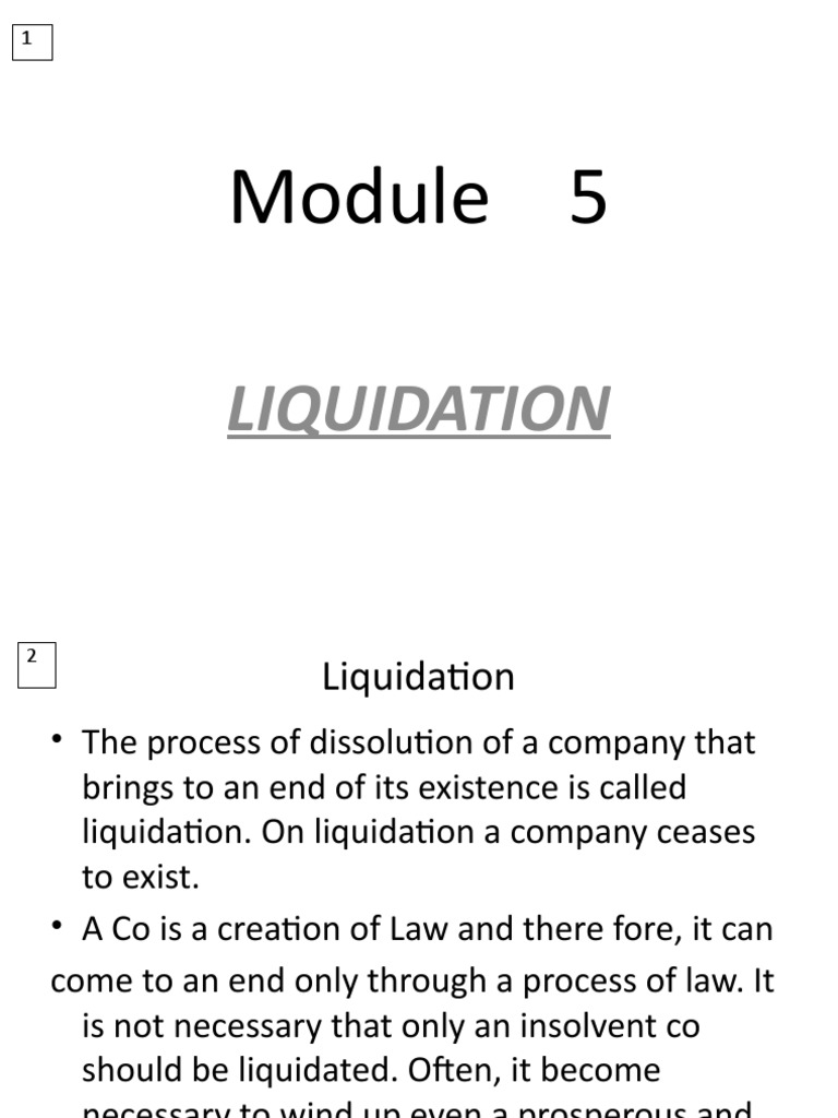 Liquidation | PDF | Liquidation | Debt