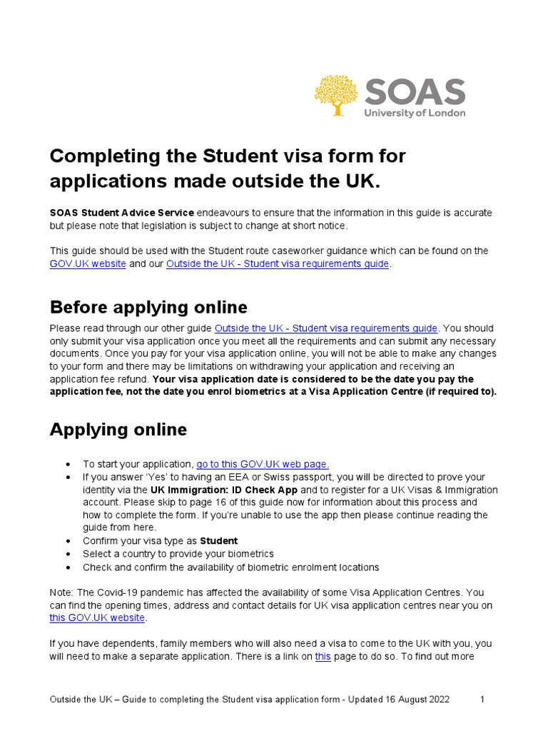 Student Visa Application Guide | PDF | Travel Visa | Identity Document