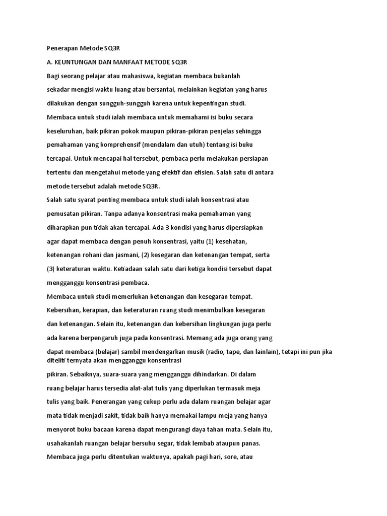 Metode SQ3R untuk Pelajar | PDF