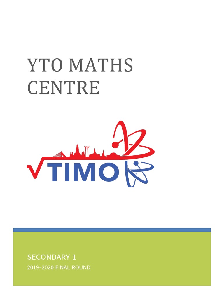Timo S1 Final (2019-2020) | PDF | Numbers | Mathematics