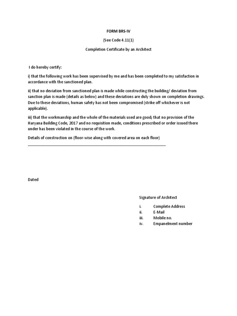 BRS-IV Completion Certificate Template | PDF | Technology & Engineering