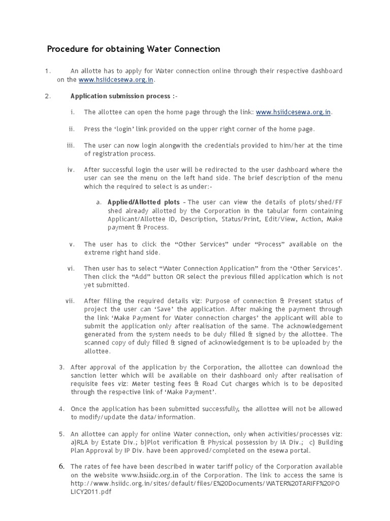Online Water Connection Application Guide | PDF | Cyberspace | Software