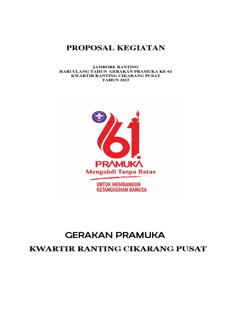 Proposal Jambore Ranting 2023 | PDF