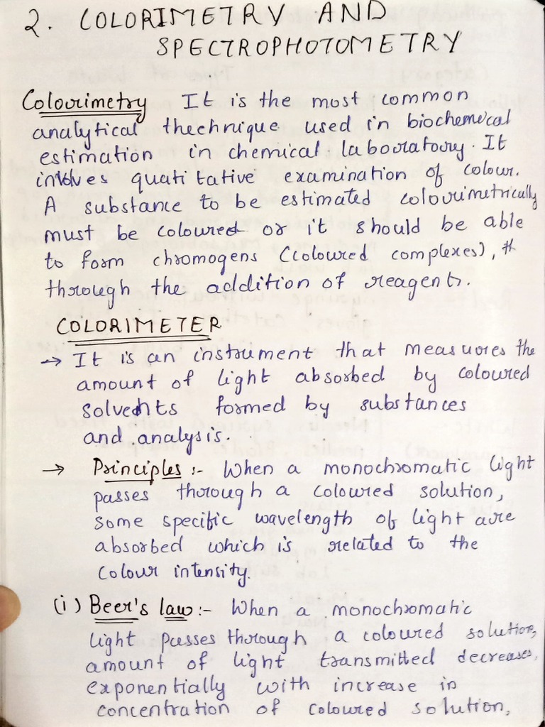 Colorimeter and Spectrophotometer | PDF