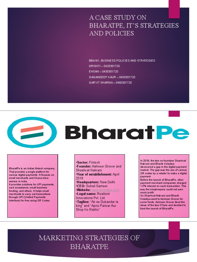 A Case Study On Bharatpe, It'S Strategies and Policies | PDF | Credit ...