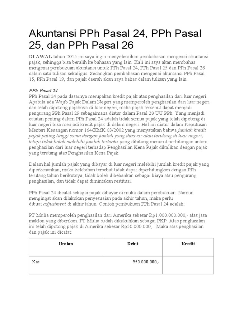 Akuntansi PPH Pasal 24 | PDF