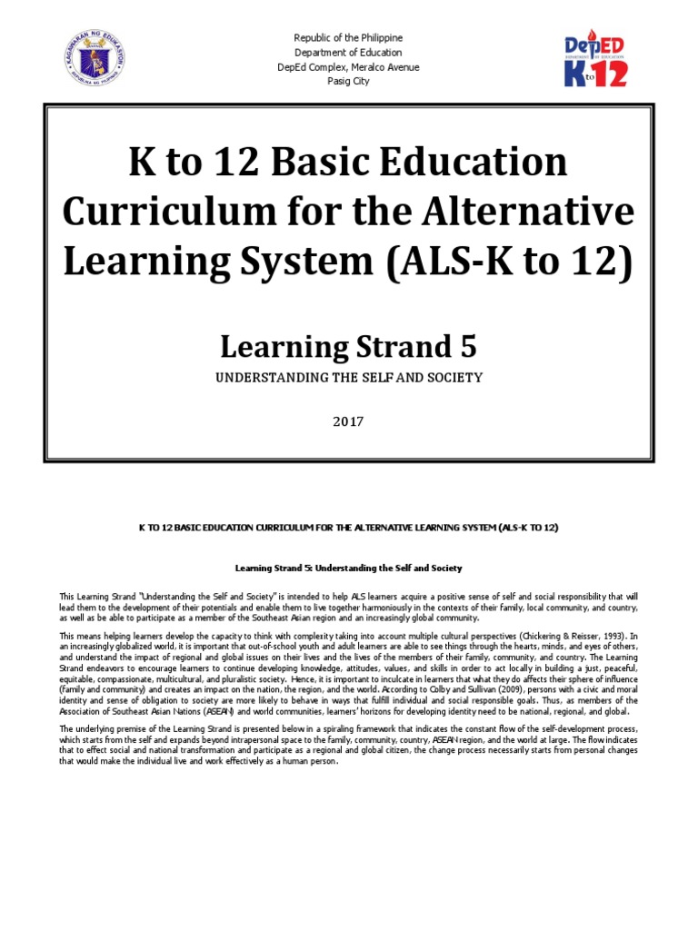 Understanding Self & Society in ALS | PDF | Learning | Curriculum