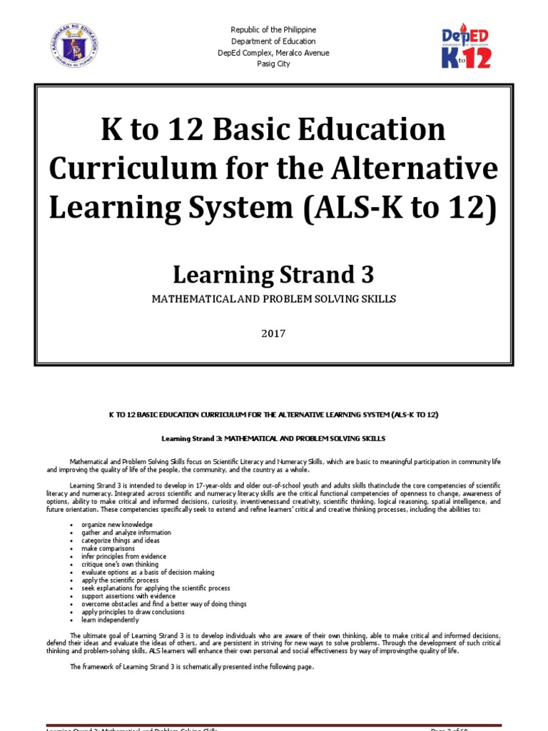 LS 3 Mathematical and Problem Solving Skills | Download Free PDF ...