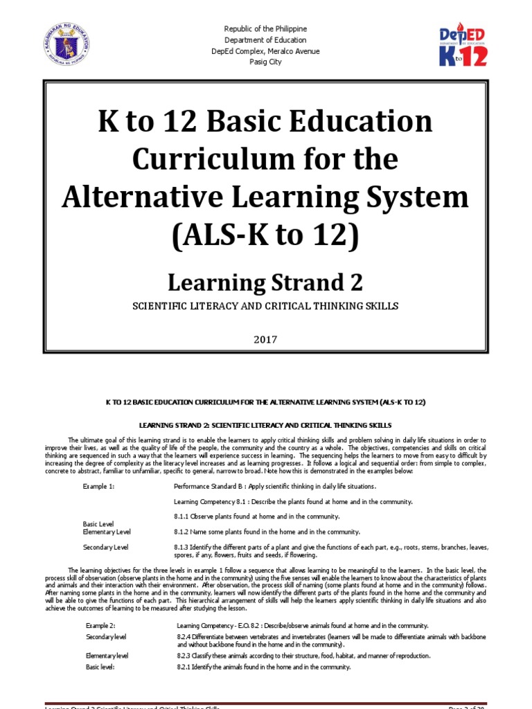 LS 2 Scientific and Critical Thinking Skills | PDF | Reproductive ...