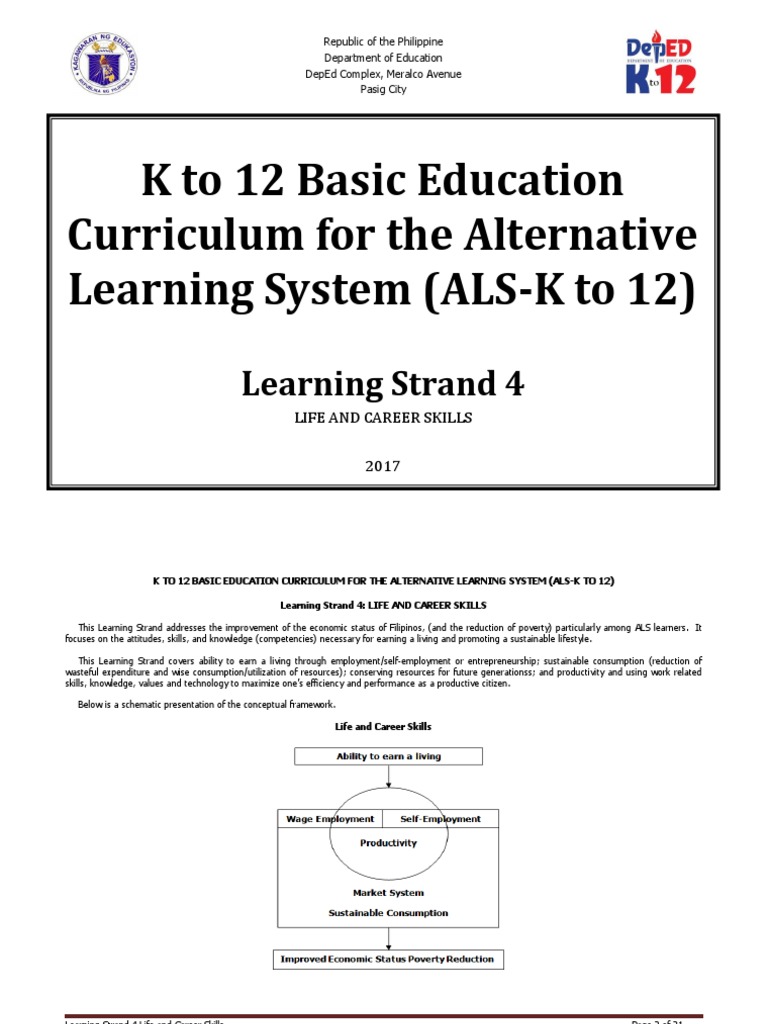 ALS Life and Career Skills Curriculum | PDF | Entrepreneurship | Employment