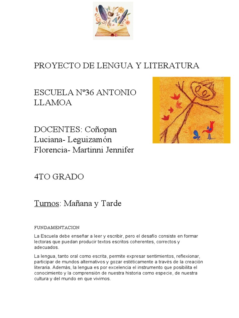 Proyecto de Lengua y Literatura | PDF