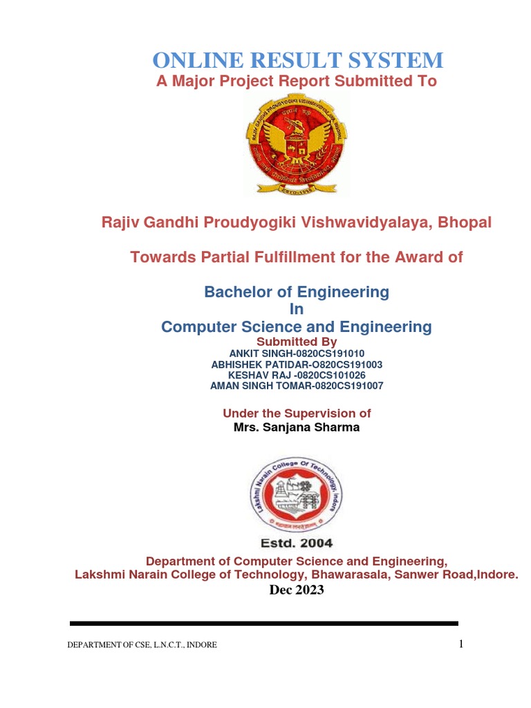 Online Result System Project Report | PDF | Dynamic Web Page | Java (Programming Language)