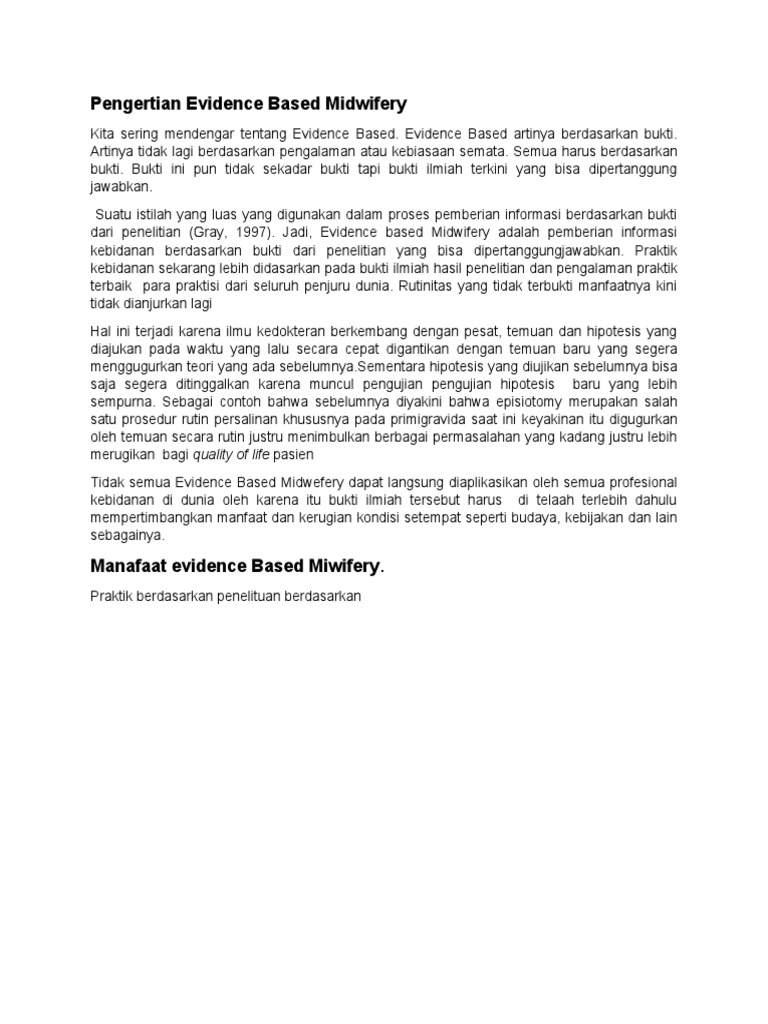 Evidence Based Midwifery | PDF