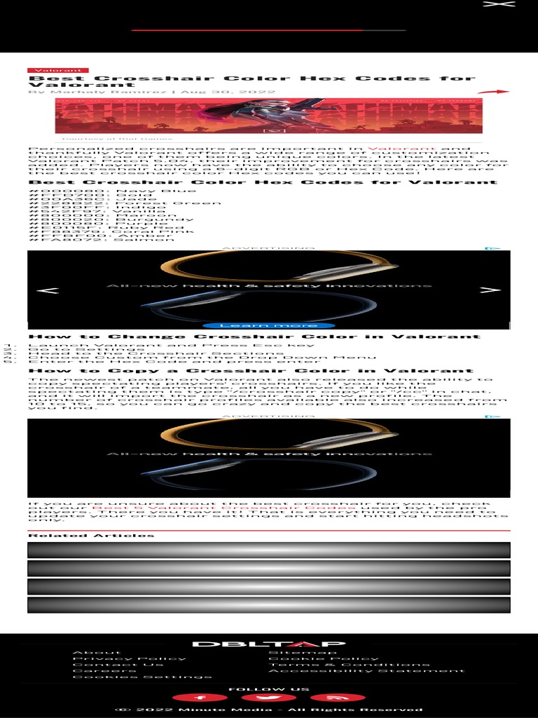 Best Crosshair Color Hex Codes For Valorant | PDF | Color