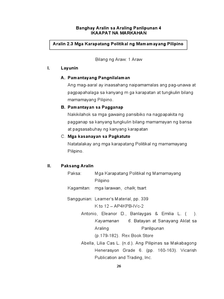 AP LP Aralin 2.3 | PDF