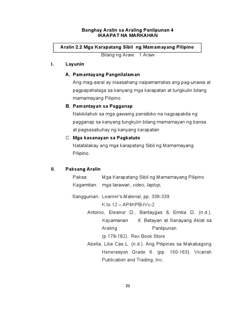 AP LP Aralin 2.2 | PDF