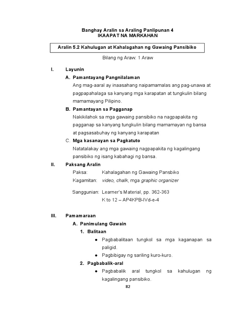 AP LP Aralin 5.2 | PDF