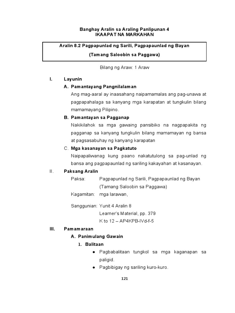 AP LP Aralin 8.2 | PDF