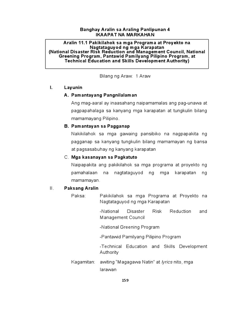 AP LP Aralin 11.1 | PDF