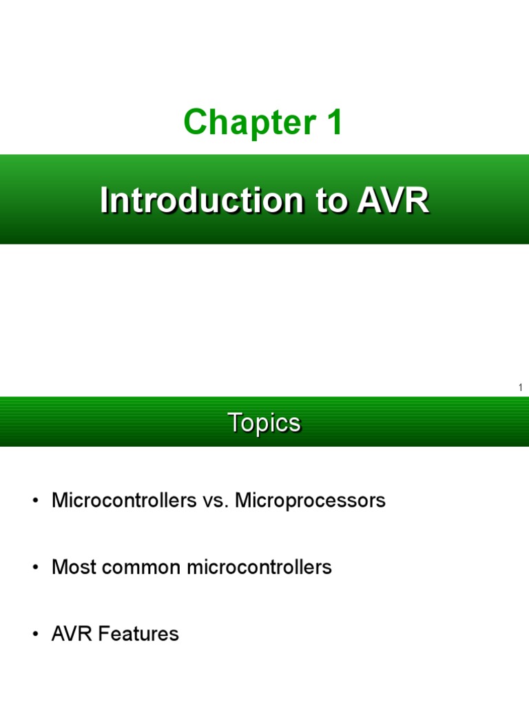 01 Introduction To AVR | PDF | Microcontroller | Central Processing Unit