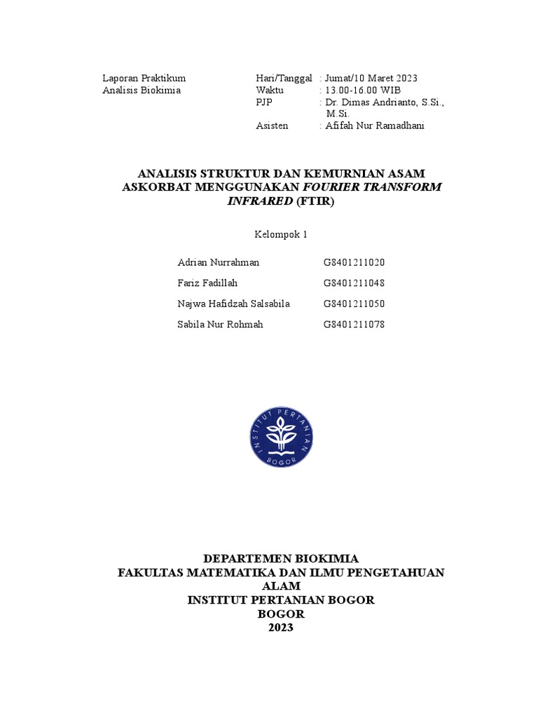 Laporan Praktikum FTIR | PDF