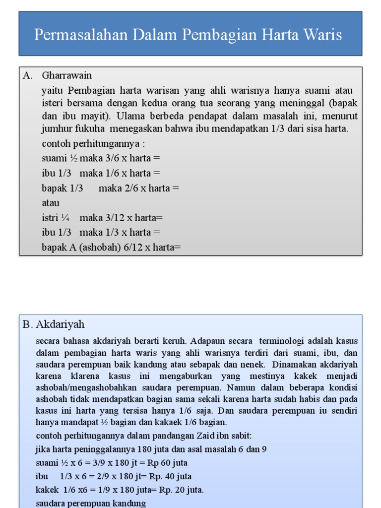 Permasalahan Dalam Pembagian Harta Waris | PDF