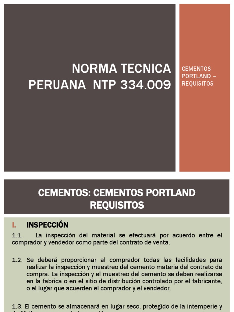 Norma-Tecnica-Peruana-Ntp-334009 CEMENTO | PDF | Cemento | Combustión