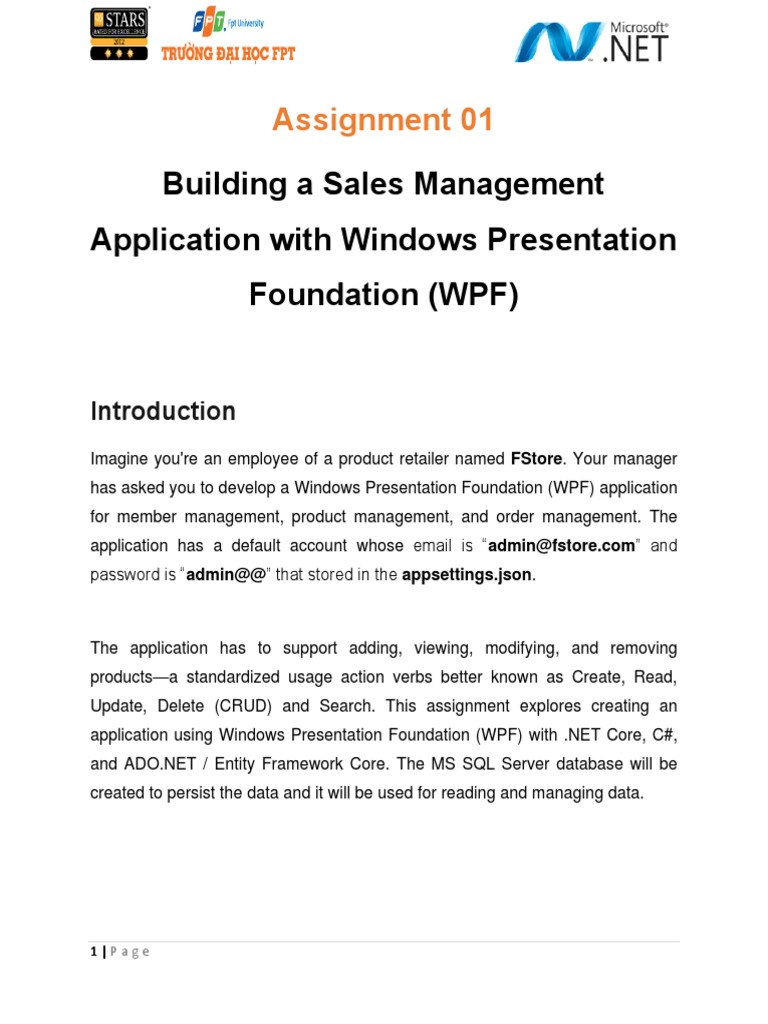 Assignment 01 SalesManagement | PDF | Windows Presentation Foundation | Entity Framework
