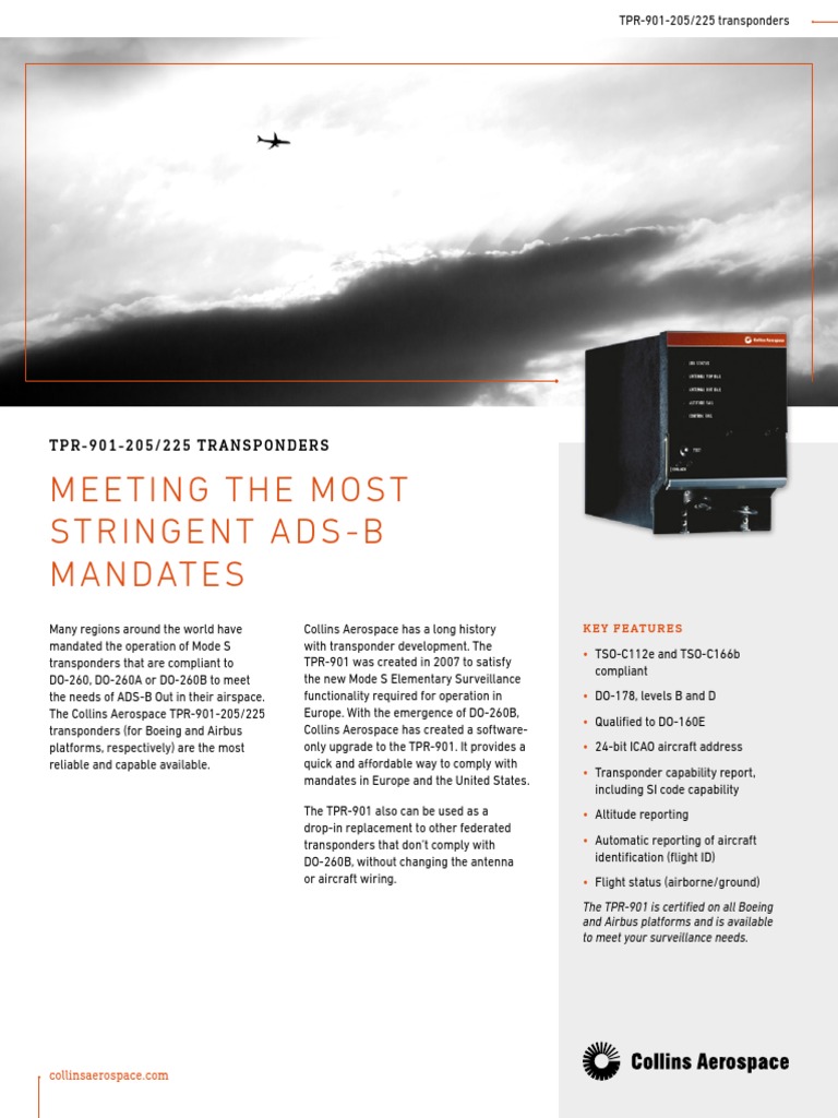 Tpr 901 Data Sheet Pdf Aviation Safety Systems Engineering