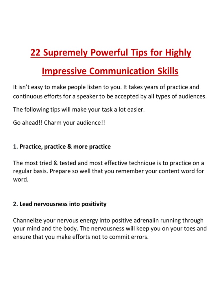 22 Supremely Powerful Tips For Highly Impressive Communication Skills ...